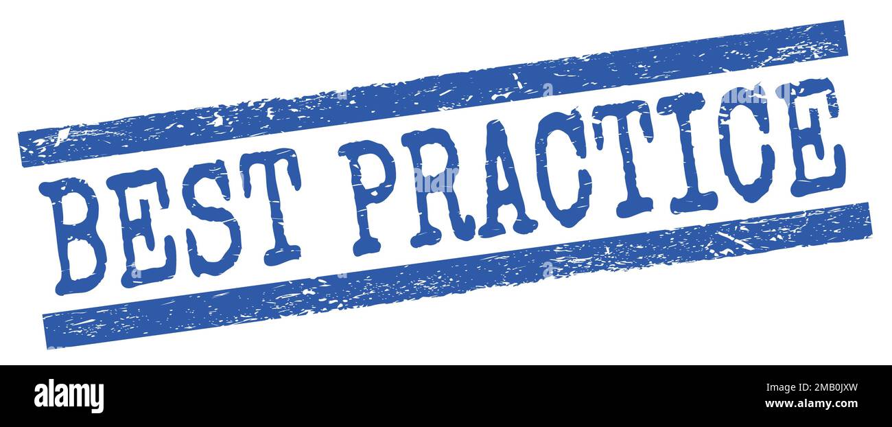 BEST PRACTICE text written on blue grungy lines stamp sign Stock Photo ...