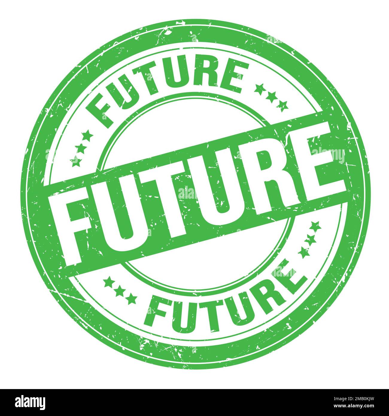 FUTURE text written on green round grungy stamp sign Stock Photo - Alamy