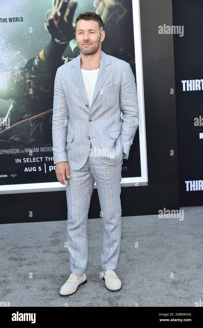 Joel Edgerton arrives at the premiere of "Thirteen Lives" on Thursday ...