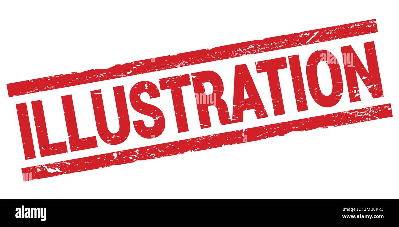 ILLUSTRATION text written on red rectangle stamp sign Stock Photo - Alamy