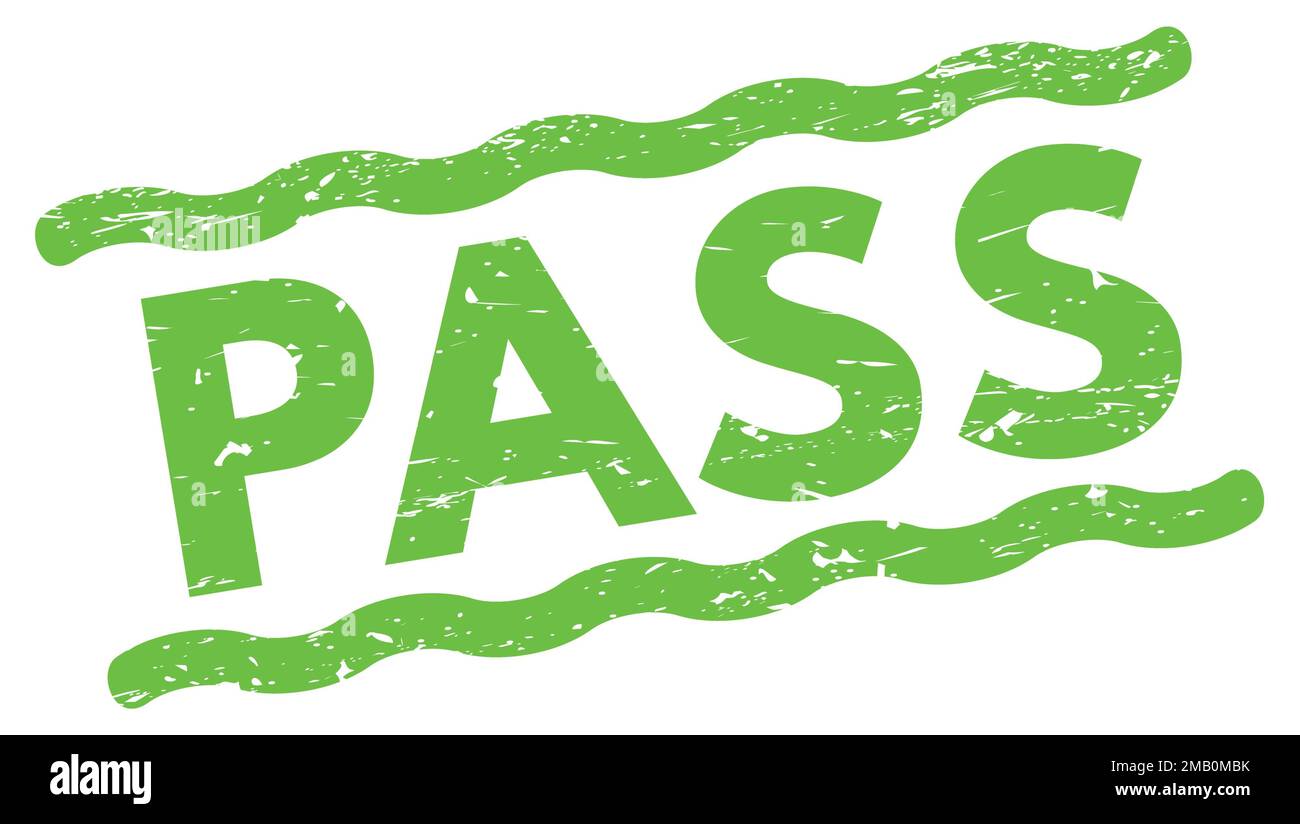 PASS text written on green lines stamp sign Stock Photo - Alamy