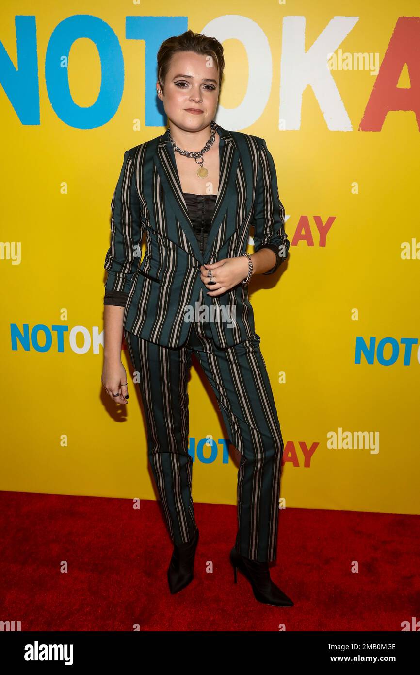 Actor Nadia Alexander attends the premiere of "Not Okay" at the ...
