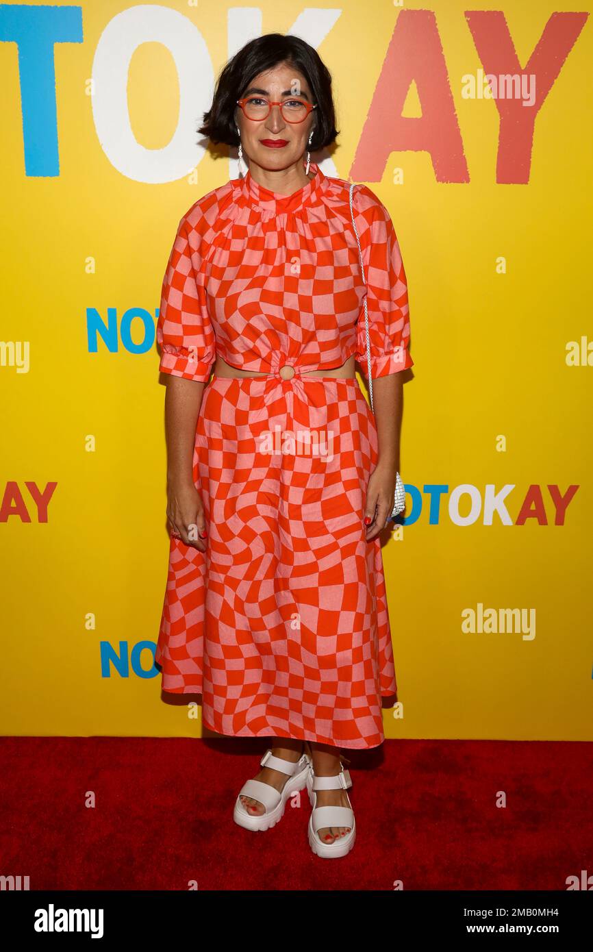 Actor Negin Farsad attends the premiere of "Not Okay" at the Angelika ...