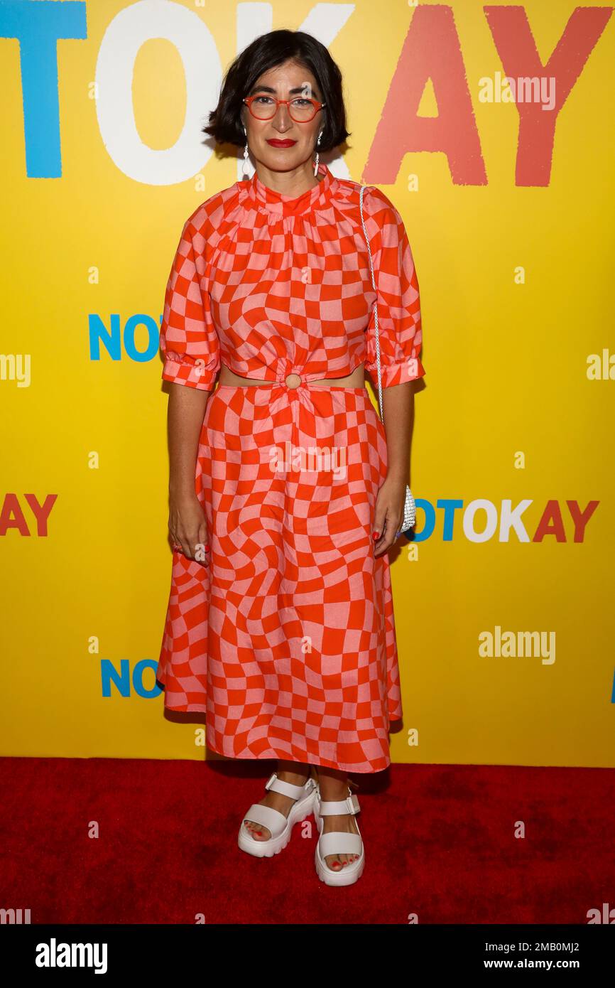Actor Negin Farsad attends the premiere of "Not Okay" at the Angelika ...
