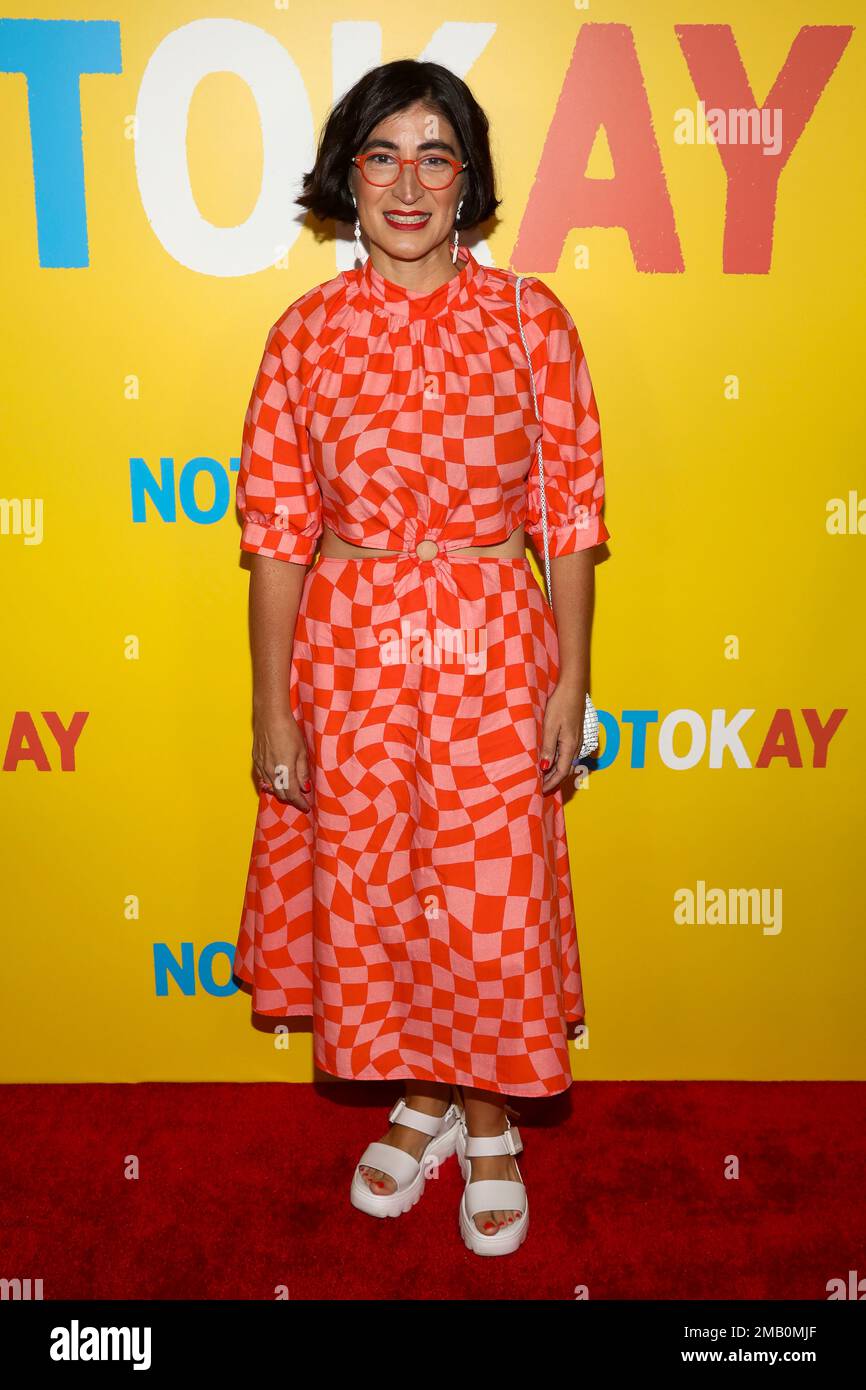 Actor Negin Farsad attends the premiere of "Not Okay" at the Angelika ...