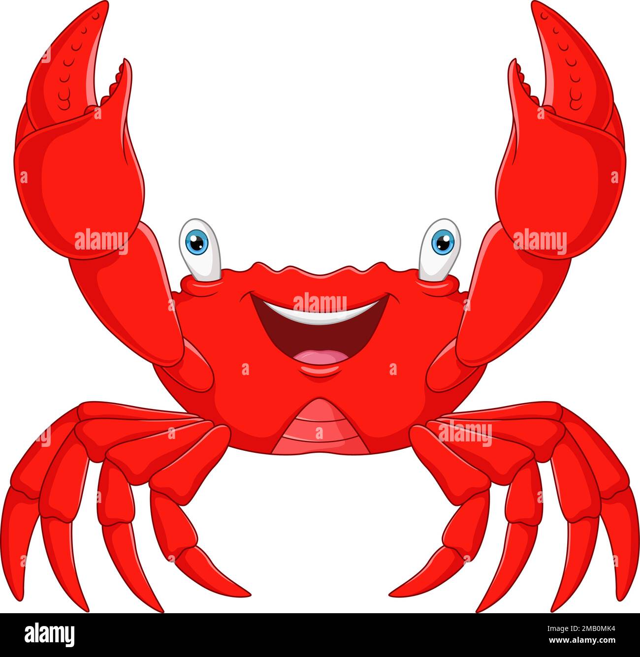Cartoon happy crab on white background Stock Vector Image & Art - Alamy