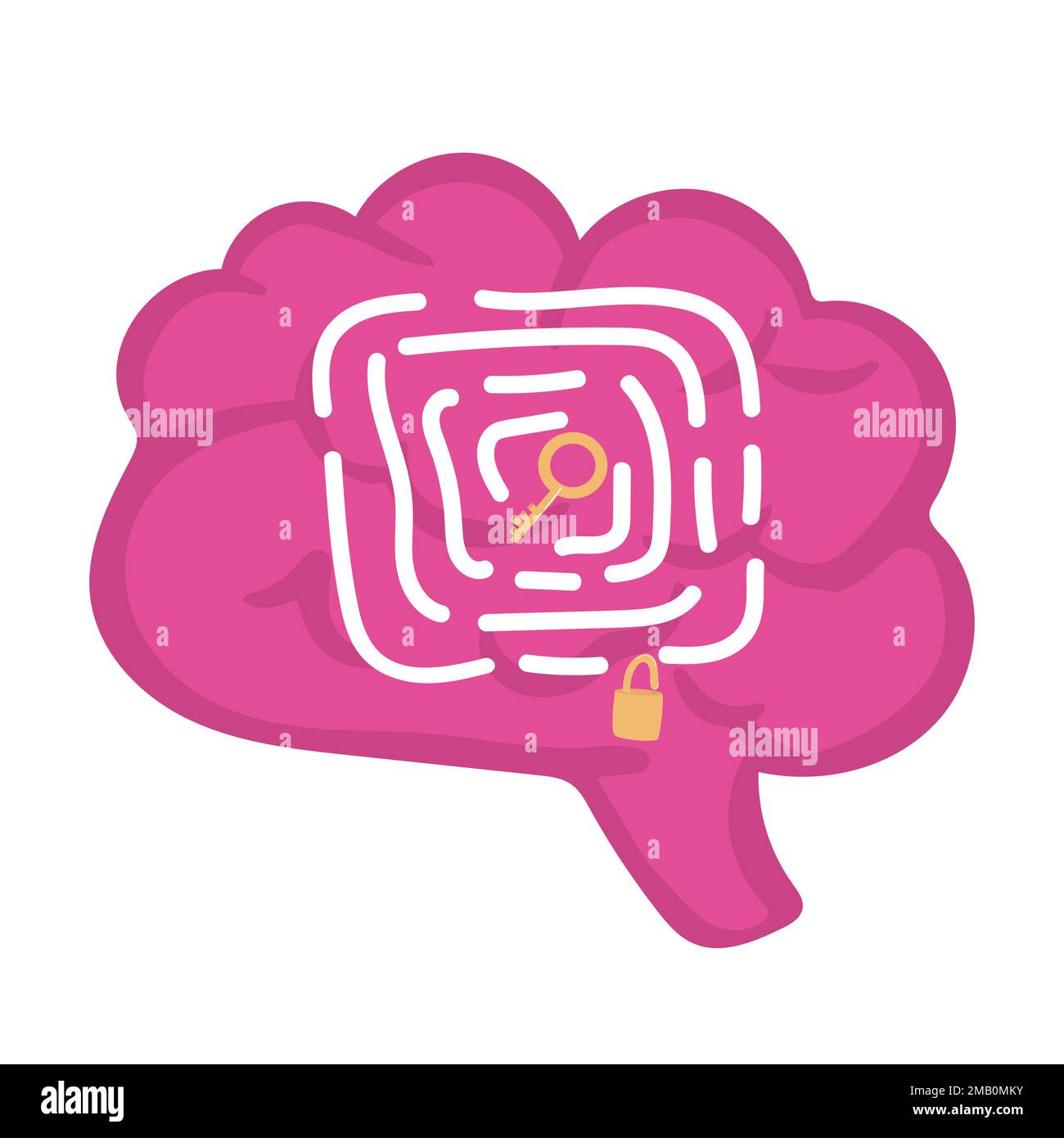 brains labyrinth brain key to isolated on white Stock Vector Image ...