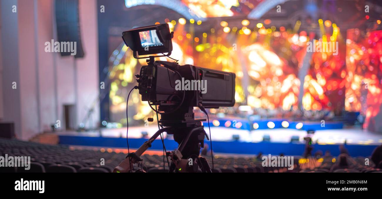 studio camera at the concert. television shooting Stock Photo - Alamy