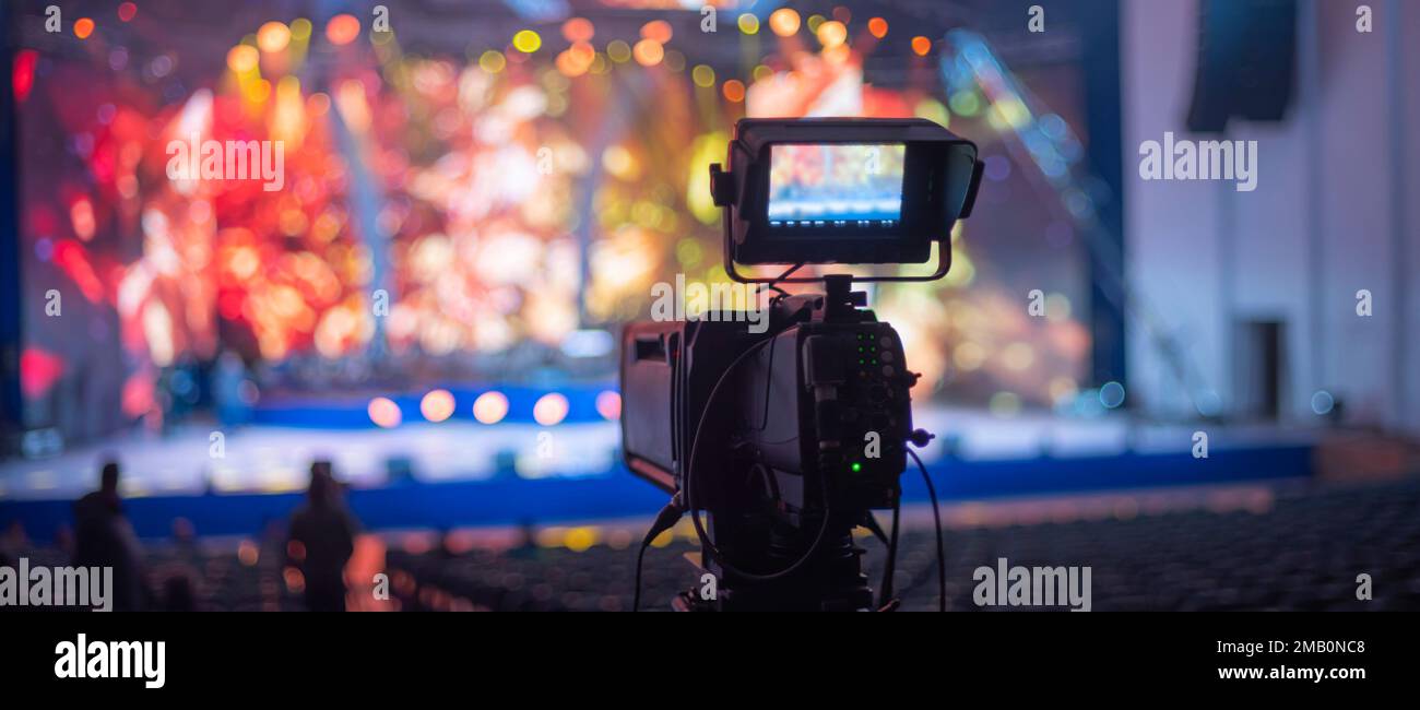 studio camera at the concert. television shooting Stock Photo - Alamy