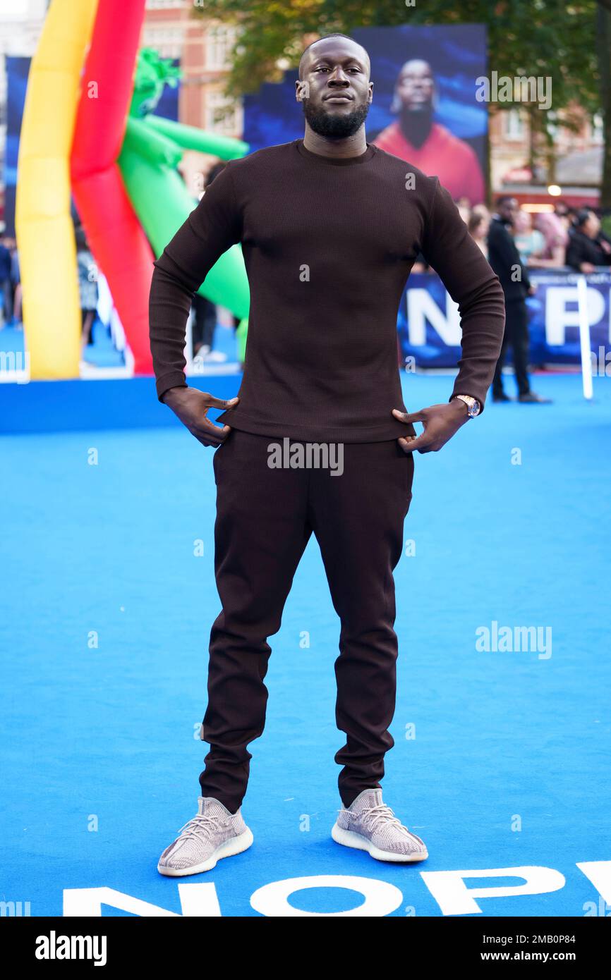 Stormzy poses for photographers upon arrival for the premiere of the ...
