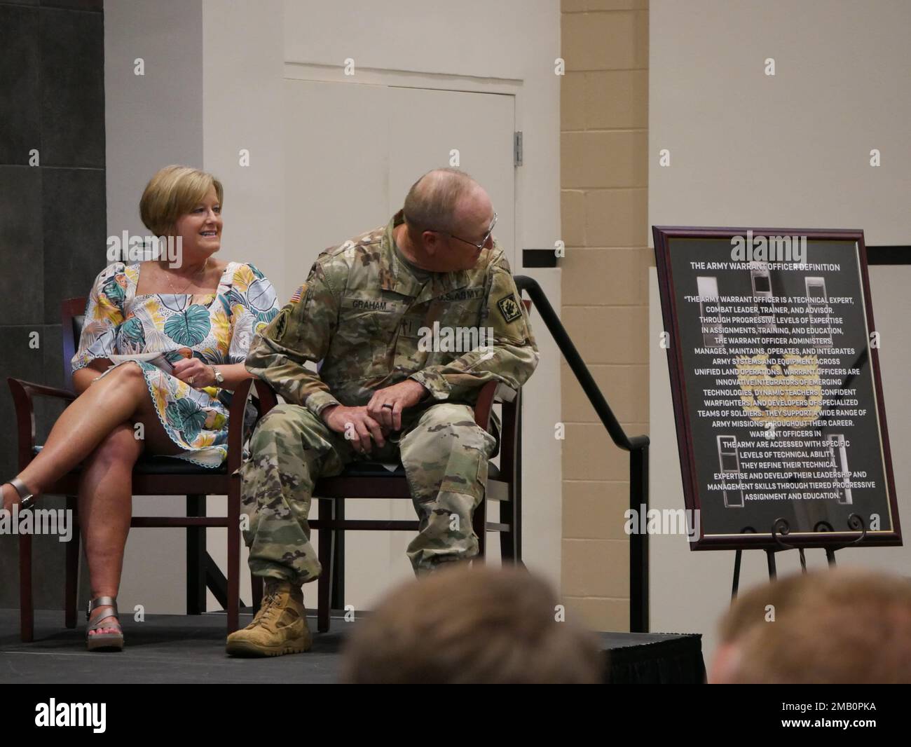 Chief Warrant Officer 5 Jimmy Graham (right) and his wife, Lisa, look ...