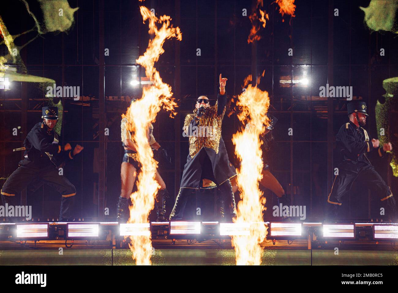 Daddy Yankee performs during his farewell tour, "La Ultima Vuelta (The Last Round)," Wednesday ...