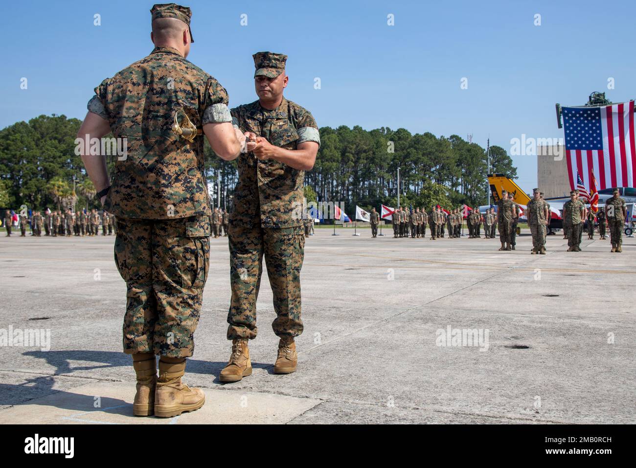 U.S. Marine Corps. Sgt. Maj. Artie Martinez, outgoing sergeant major ...