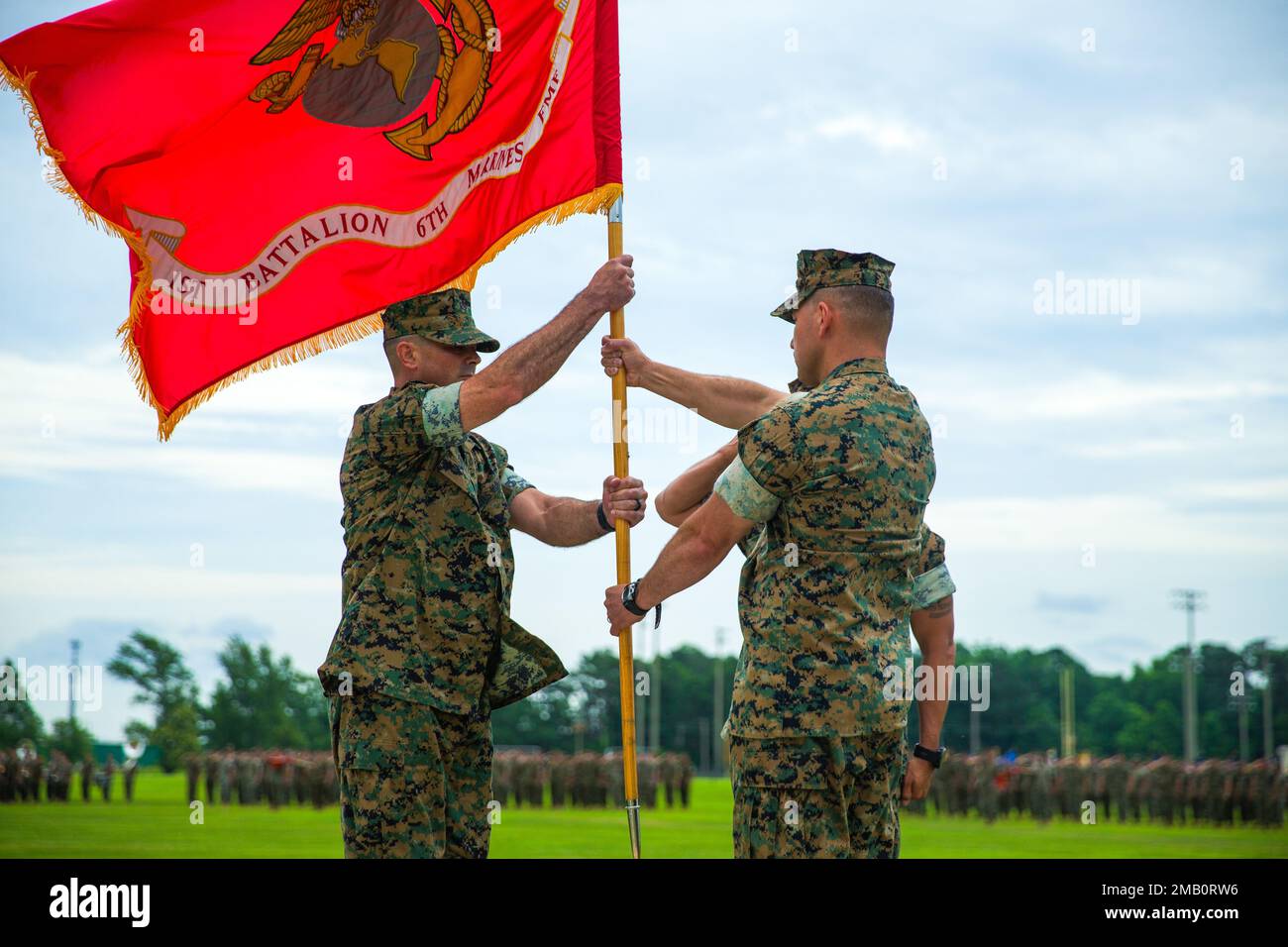 U.S. Marine Corps Lt. Col. Mastin M. Robeson, right, the outgoing ...