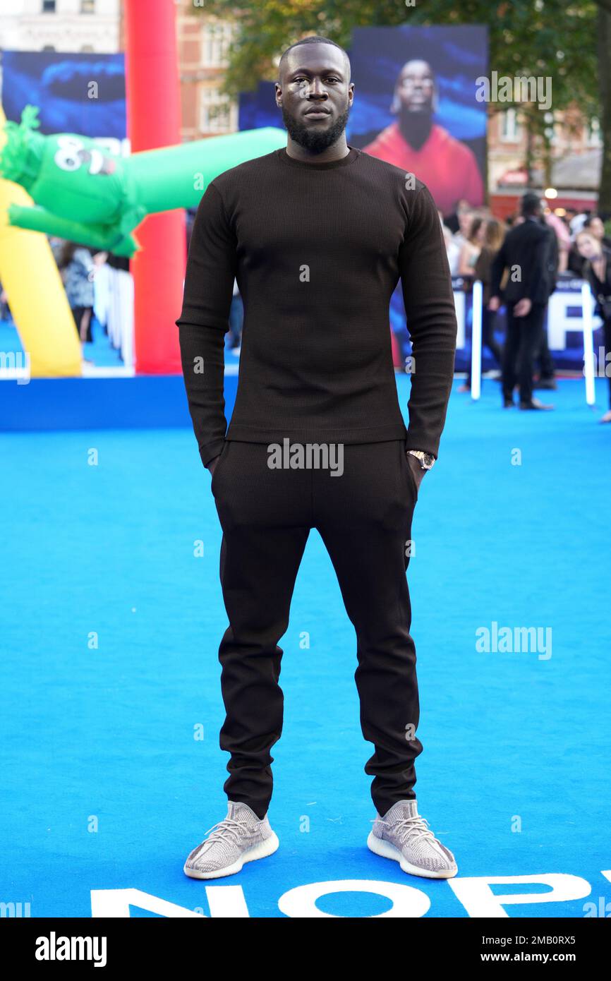 Stormzy poses for photographers upon arrival for the premiere of the ...