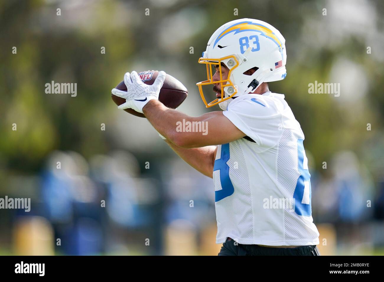 Los Angeles Chargers wide receiver Michael Bandy participates in drills ...