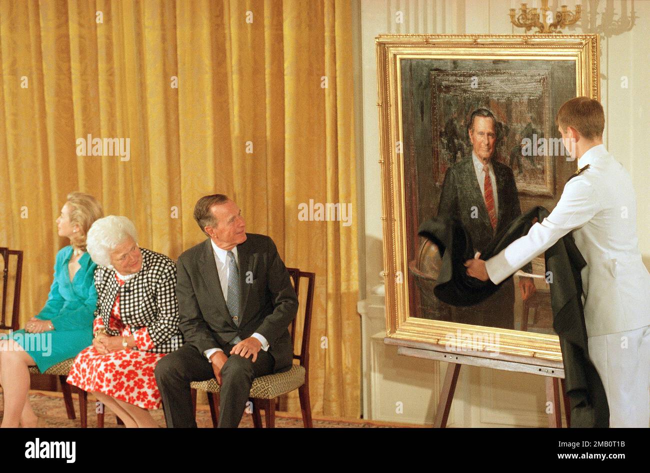 FILE - Former President George H.W. Bush and former first lady Barbara ...
