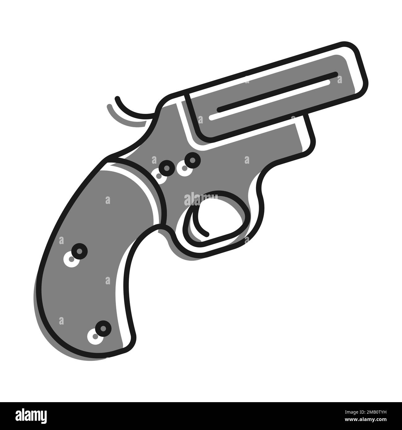 Linear filled with gray color icon, Emergency Signal Gun. Weapon To ...
