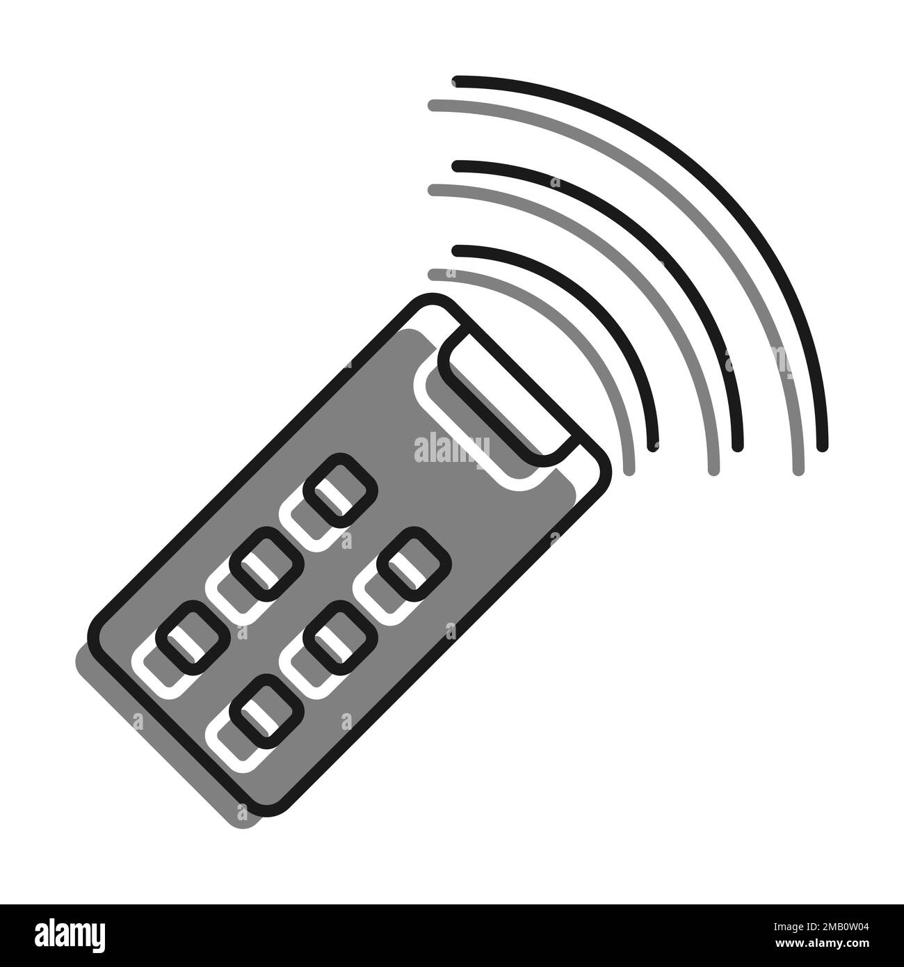 Linear filled with gray color icon. Control Tv Panel With Radio Waves ...