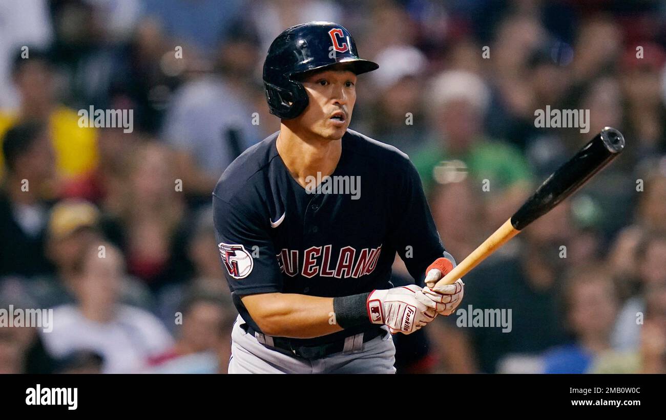 Cleveland Guardians Steven Kwan during a baseball game at Fenway Park ...