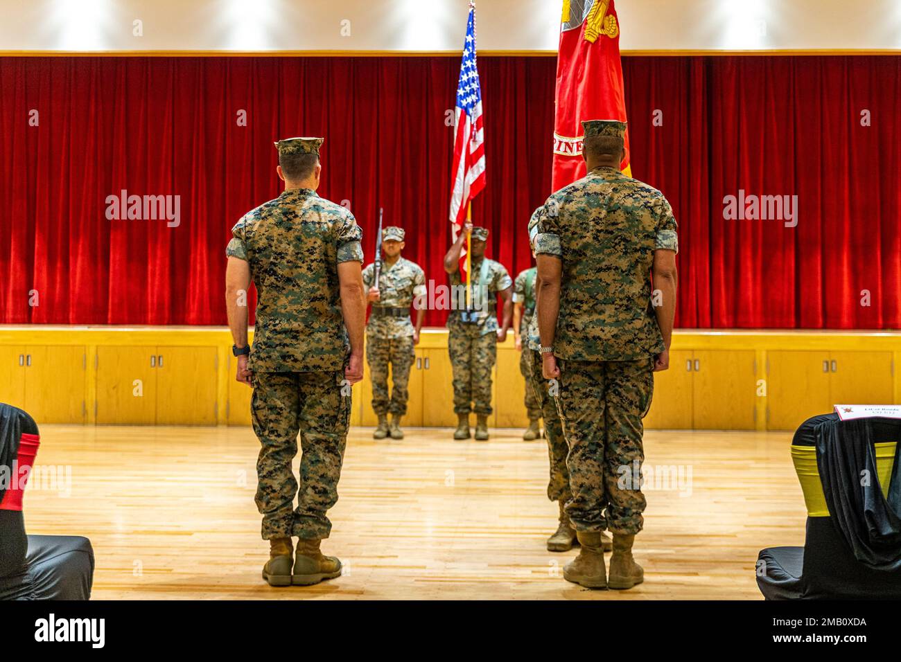U.S. Marine Corps Lt. Col. Roe Lemons, the outgoing commanding officer ...