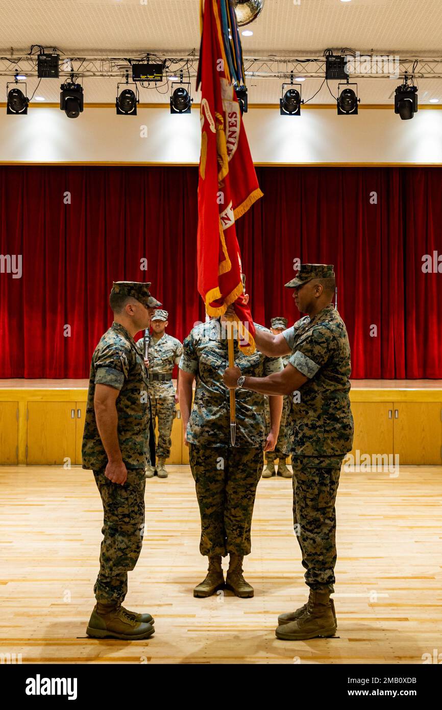 U.S. Marine Corps Lt. Col. Roe Lemons, the outgoing commanding officer ...