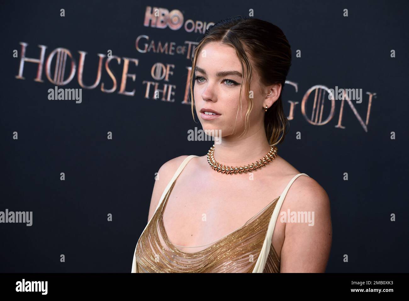Milly Alcock, who plays a young Princess Rhaenys Targaryen, poses at ...