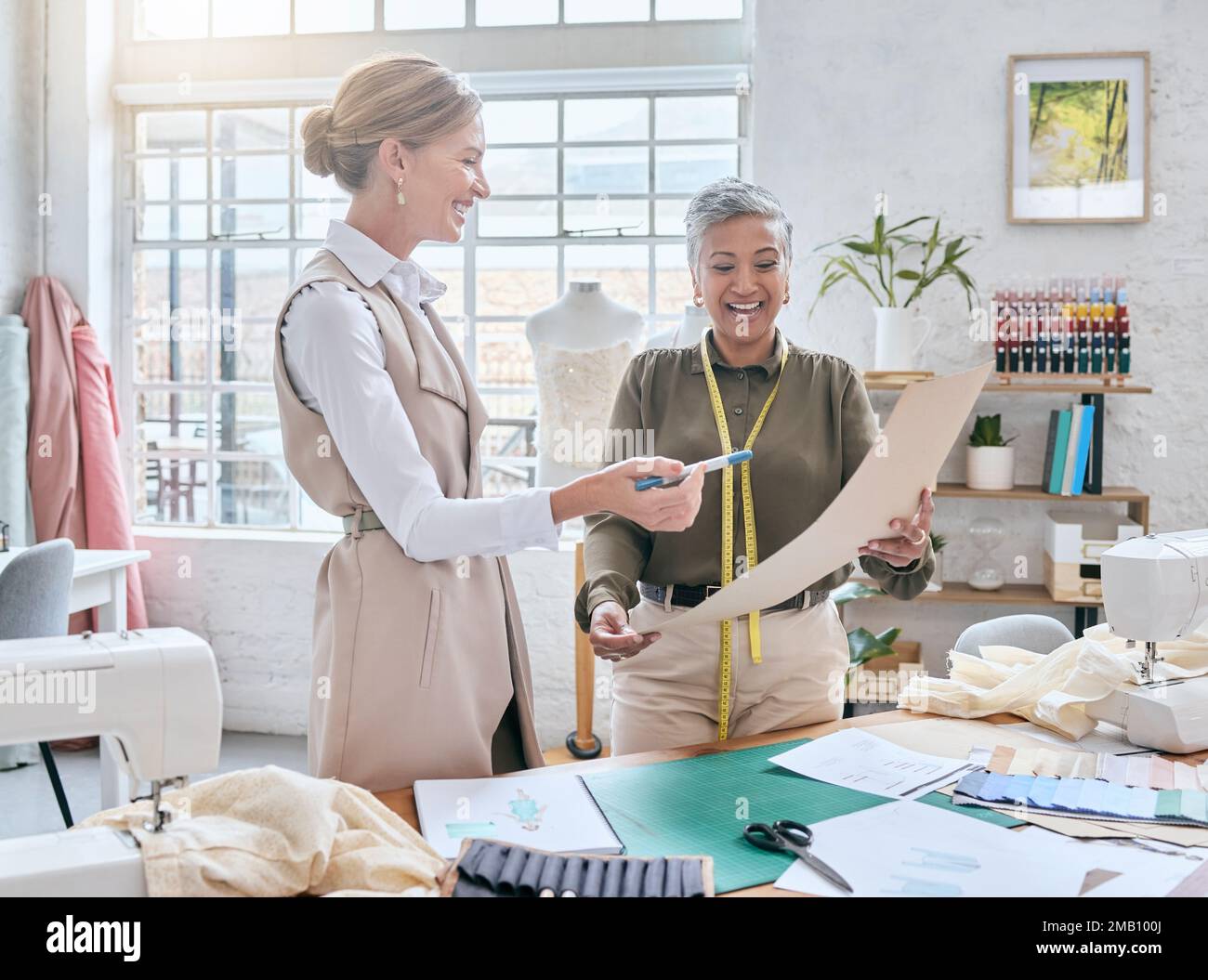 Fashion, designer team or women choice for clothes fabric, textile ...