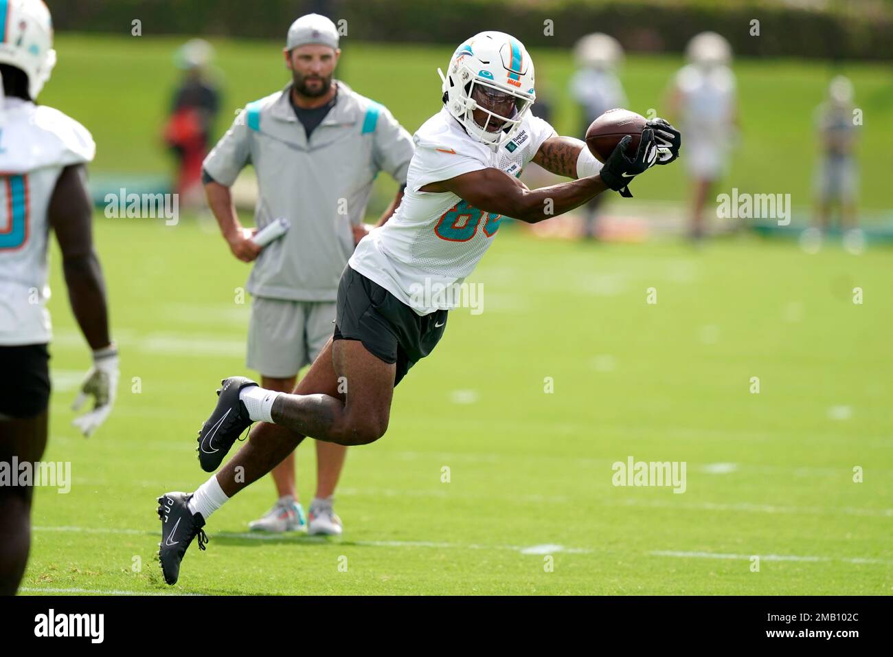 Miami Dolphins wide receiver Braylon Sanders takes part in drills at ...