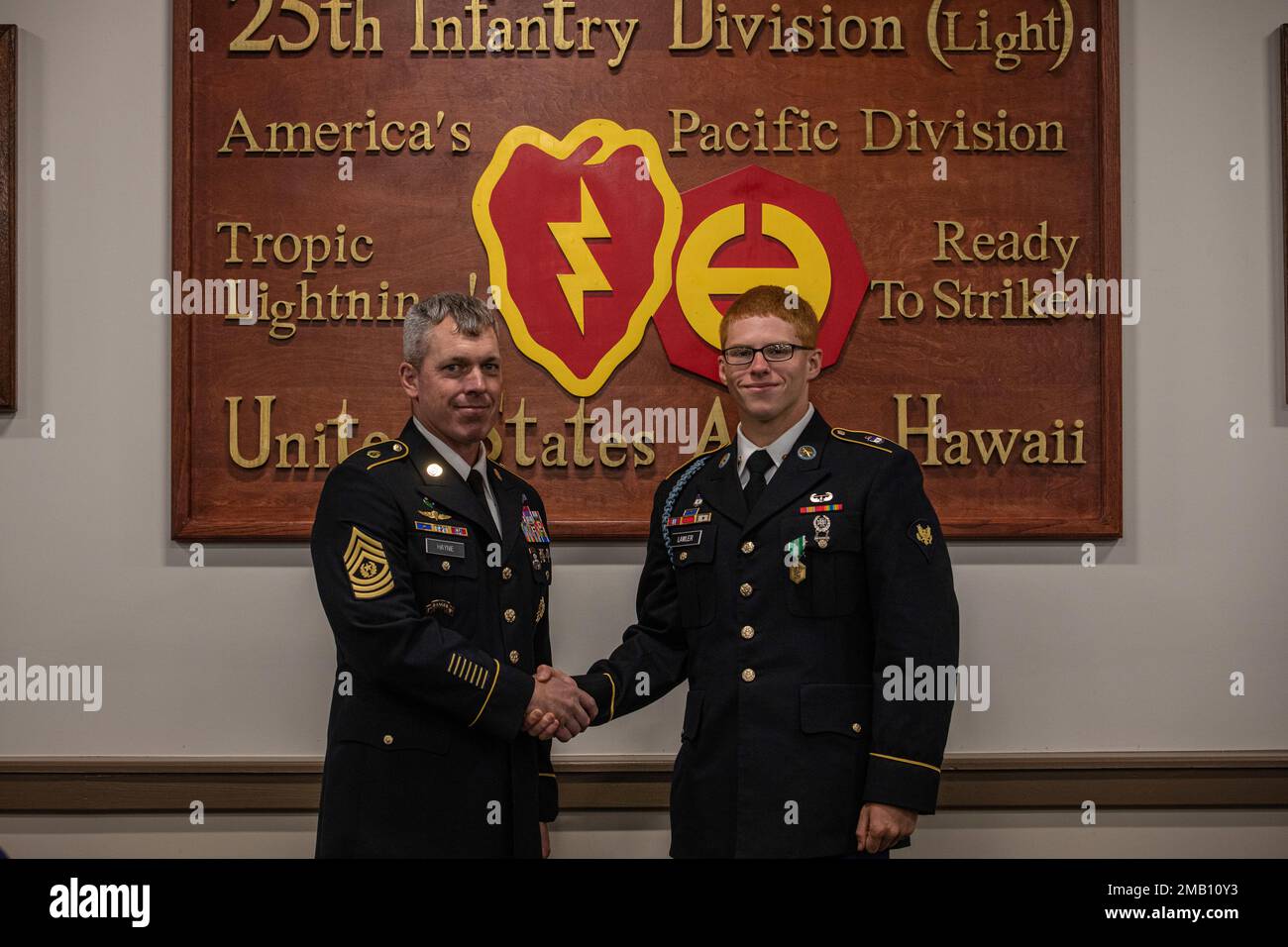 Command Sgt. Maj. Robert Haynie, 25th Infantry Division senior enlisted ...