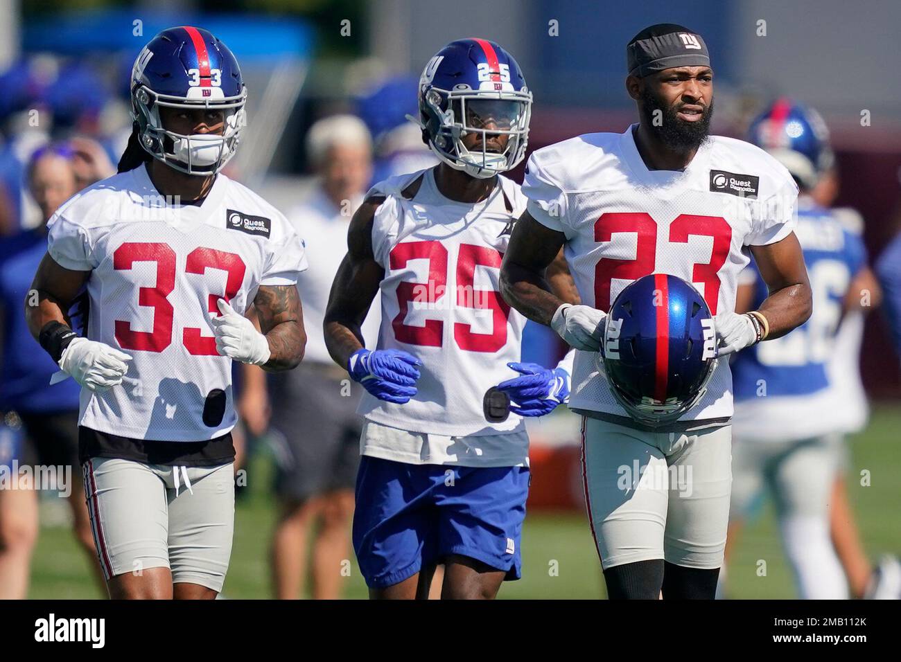 New York Giants cornerback Michael Jacquet (23) runs the field during ...