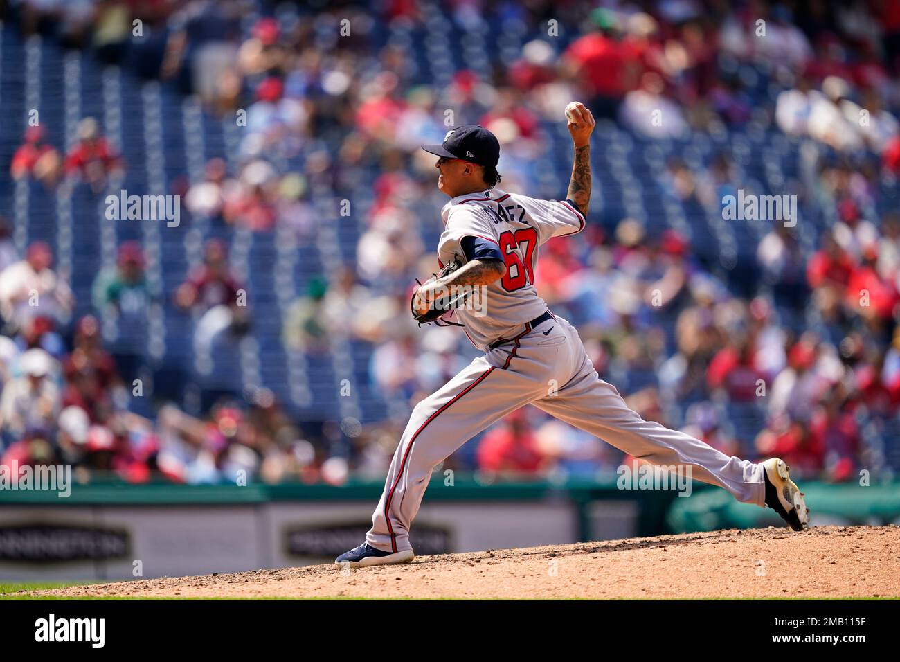 Atlanta Braves' Jesse Chavez plays during a baseball game, Wednesday ...