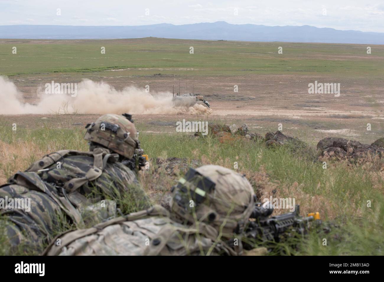 An M1068 Standard Integrated Command Post System (SICPS) from Bravo Battery, 1st Battalion ...