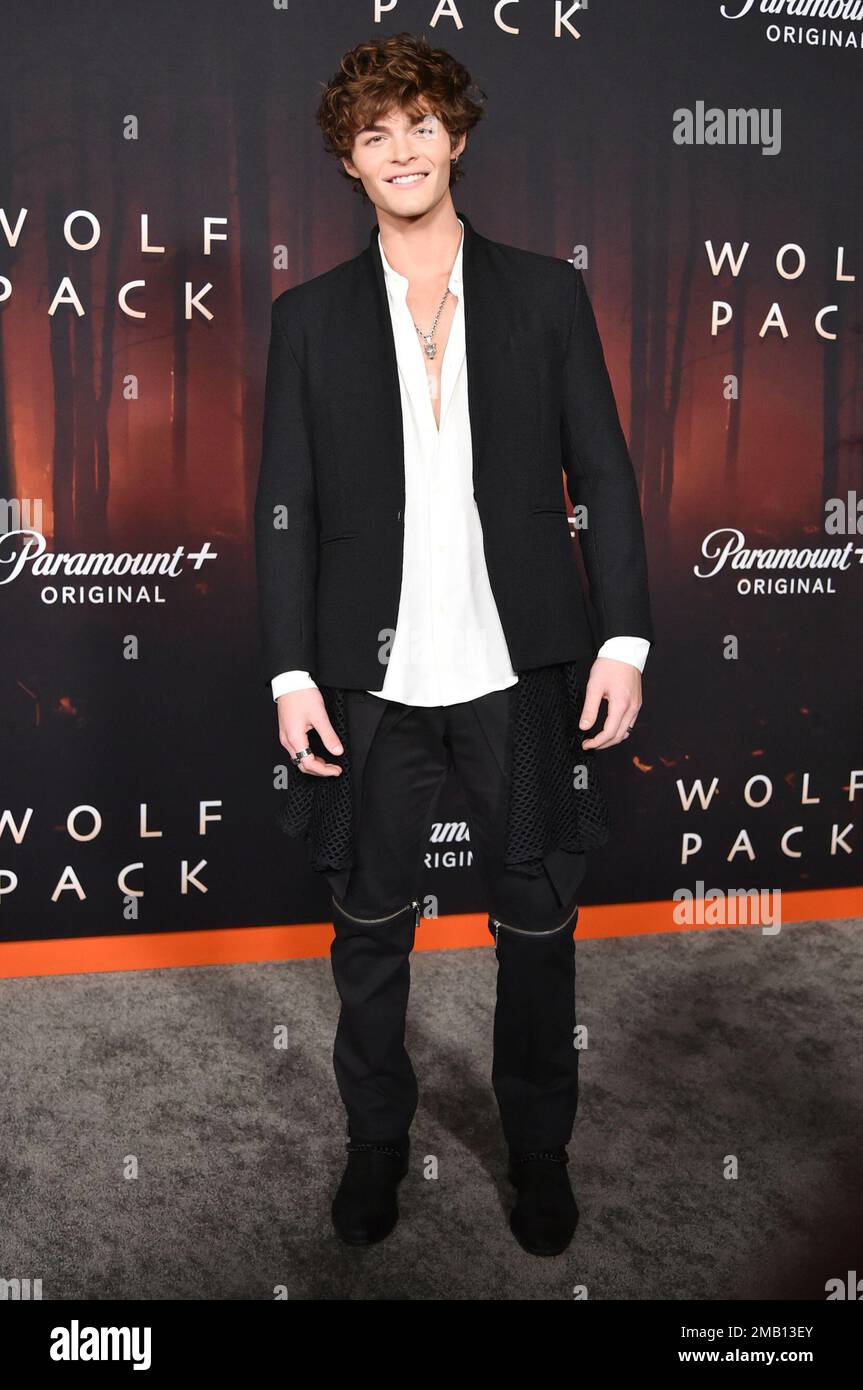 Tyler Lawrence Gray arrives at the premiere of "Wolf Pack" on Thursday ...