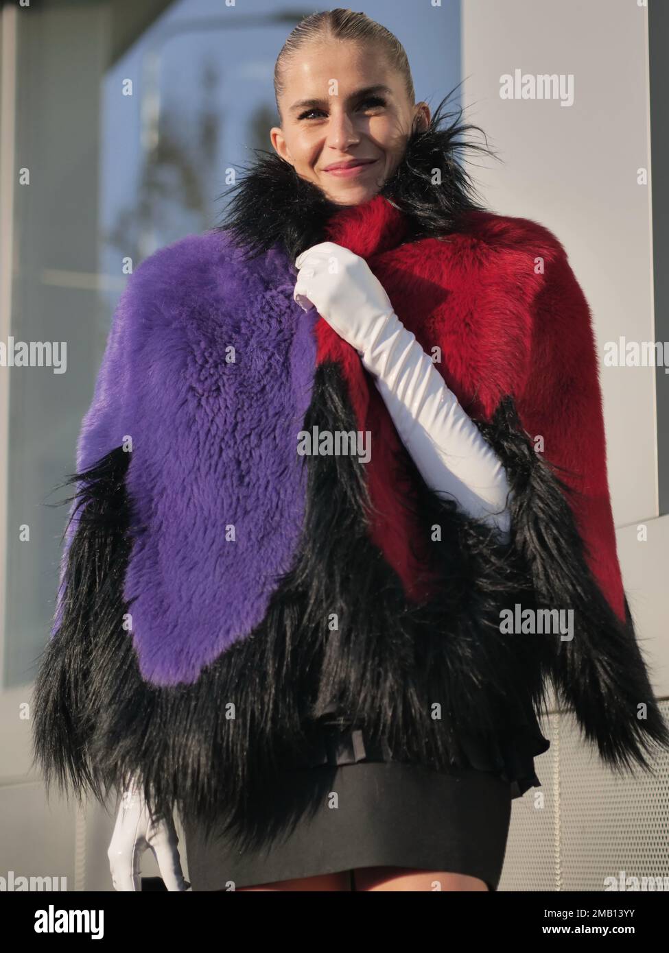 Caroline Daur street style outfit before Gucci Fashion Show at Milan ...