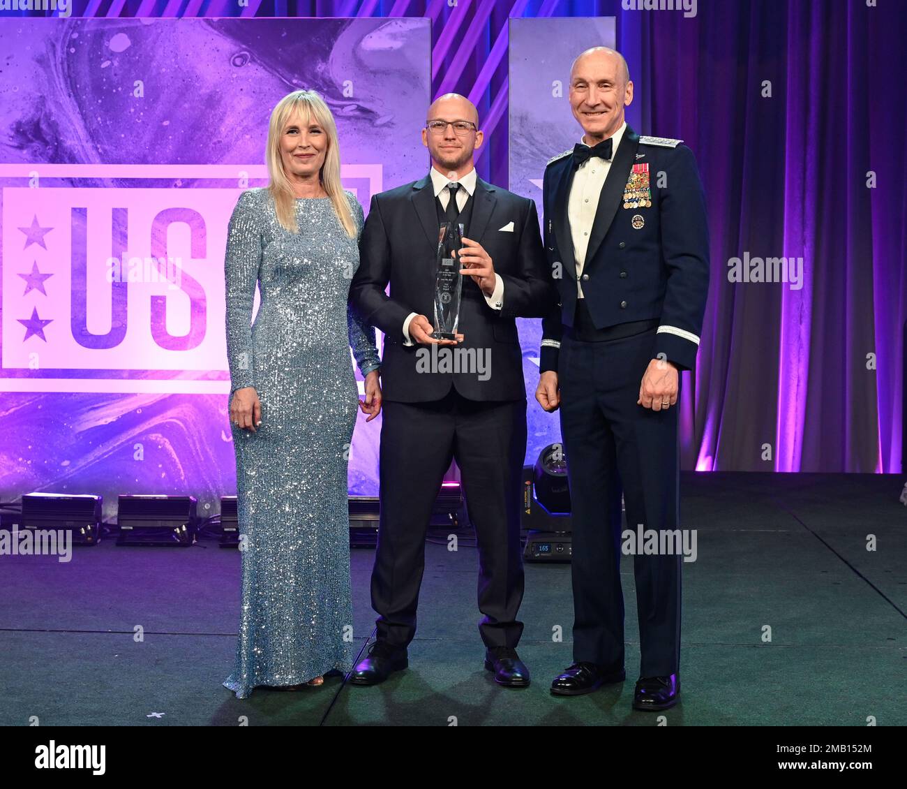 Staff Sgt. Ryan Daggett poses with Air Force Vice Chief of Staff Gen ...