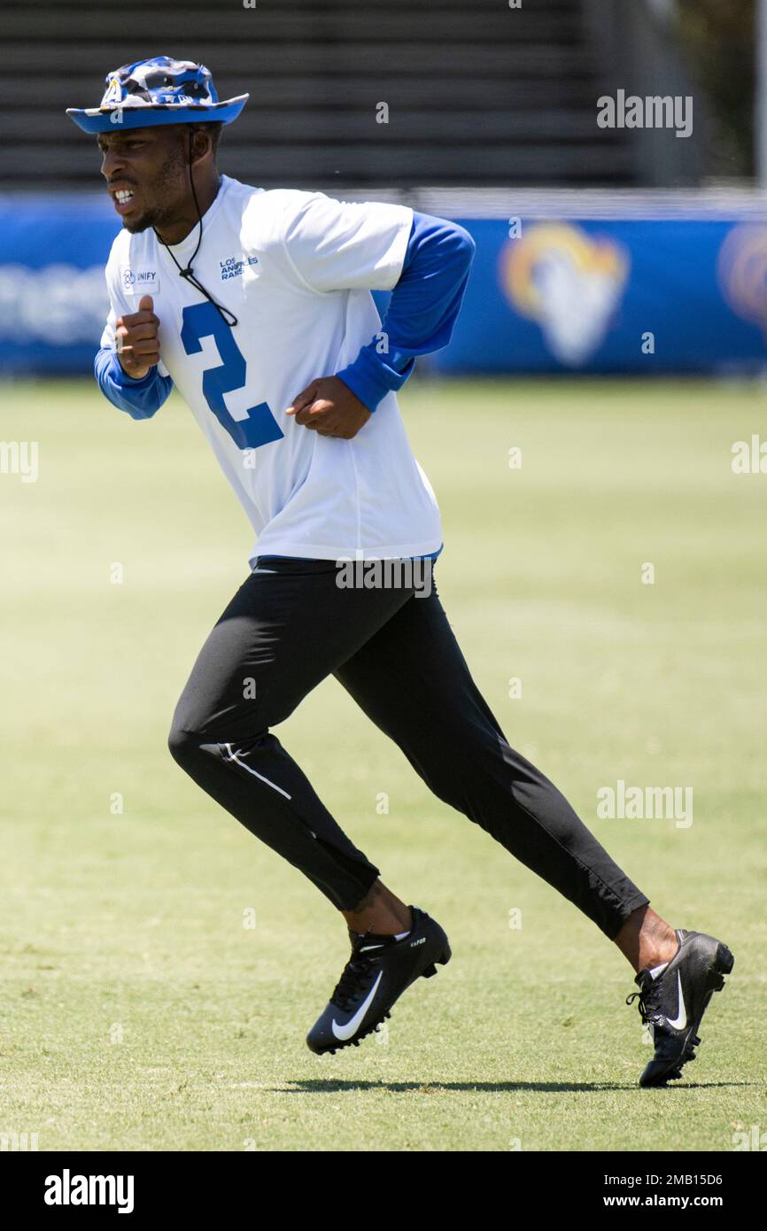 Los Angeles Rams cornerback Troy Hill runs during NFL football practice ...