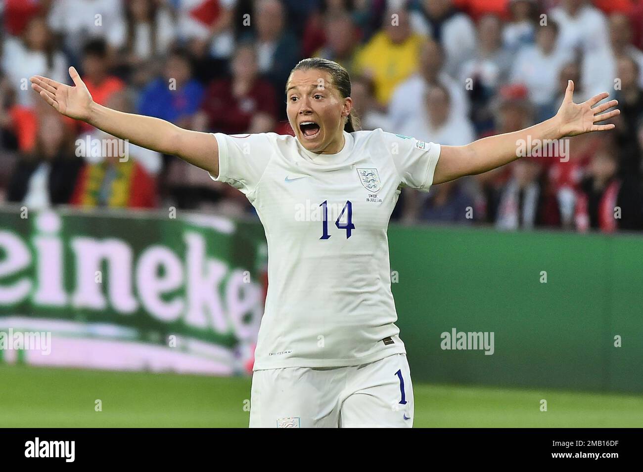 England's Francesca Kirby reacts during the Women Euro 2022 semi final ...