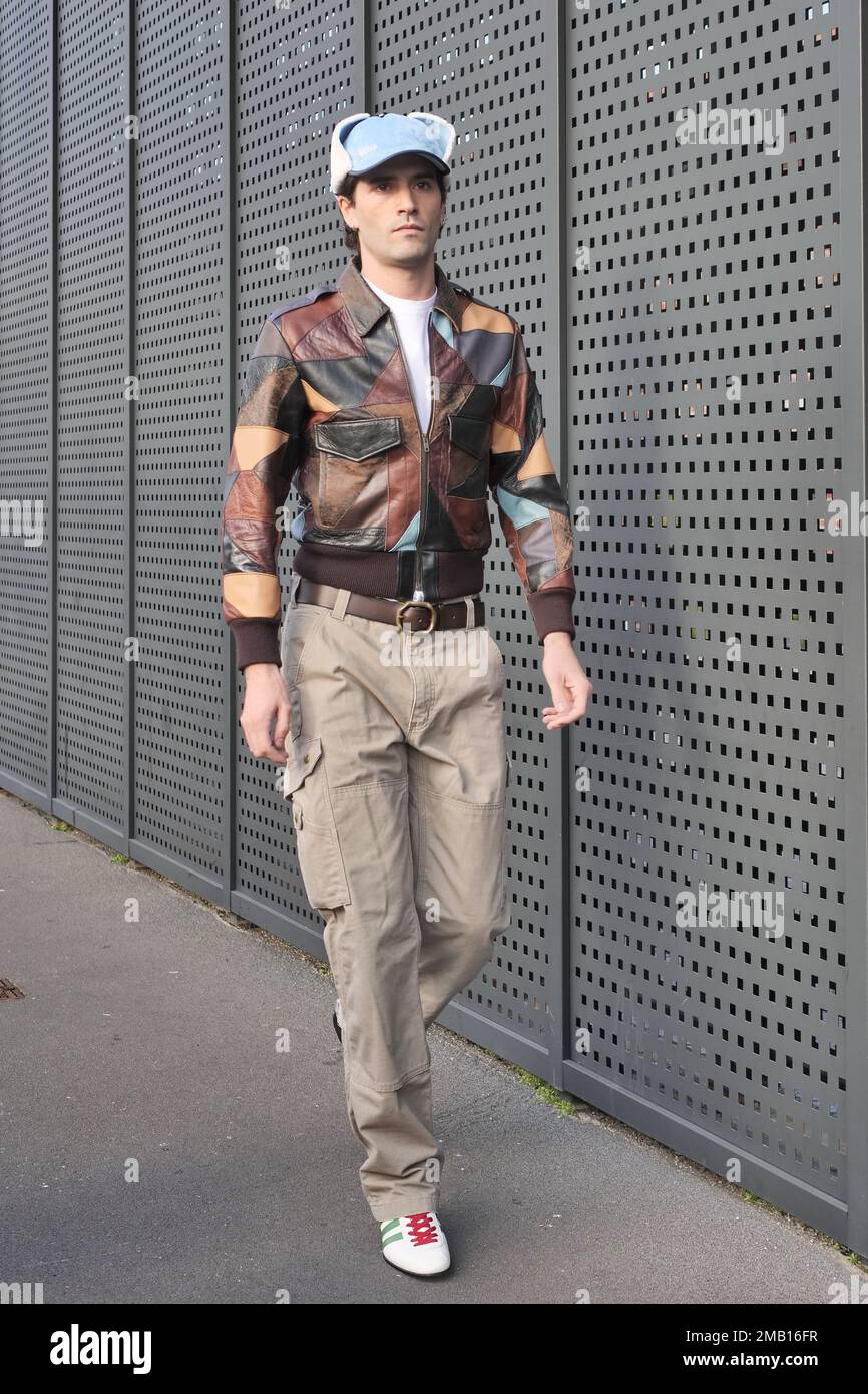Marc Forne street style outfit before Gucci Fashion Show at Milan ...