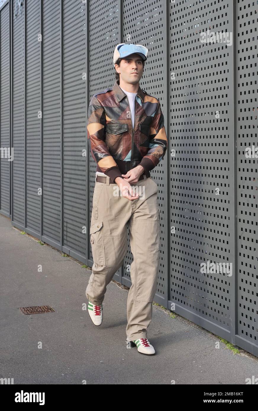 Marc Forne street style outfit before Gucci Fashion Show at Milan ...