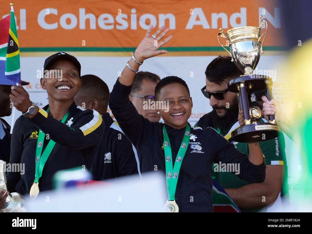 South Africa's Refiloe Jane, right, and Andile Dlamini, left ...