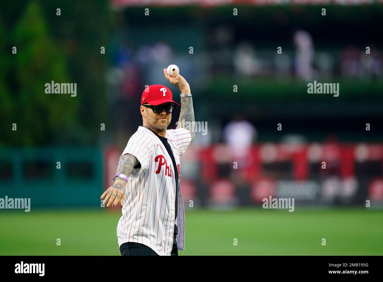 Bob Harper a trainer from "The Biggest Loser," before aa baseball game ...