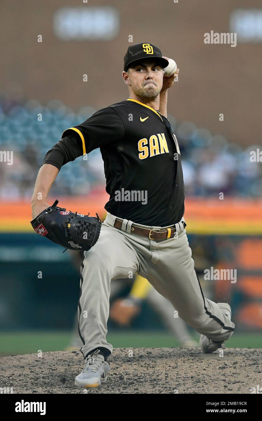 San Diego Padres pitcher MacKenzie Gore throws against the Detroit ...