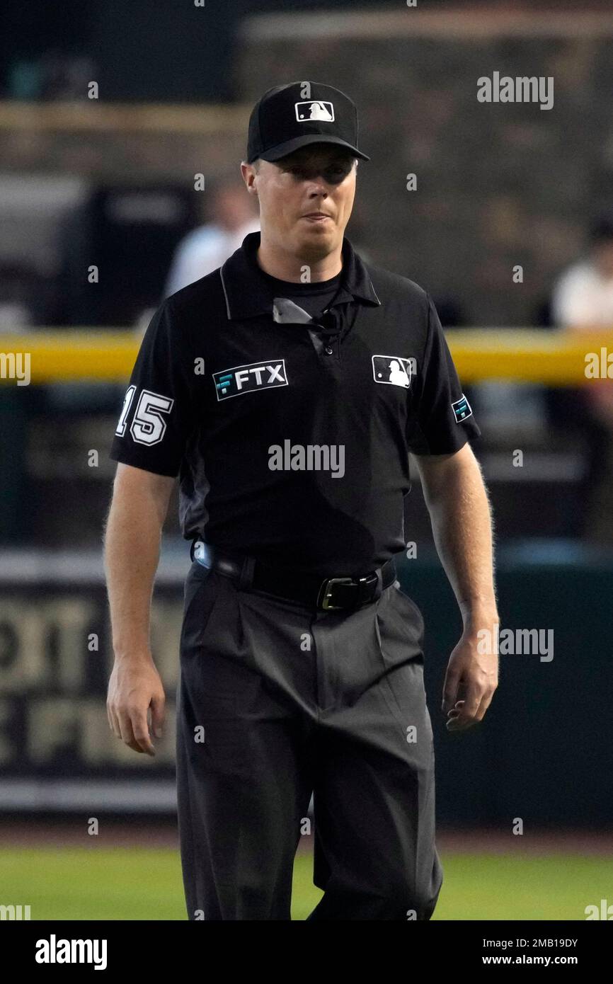 MLB umpire Ed Hickox (15) in the first inning during a baseball game ...