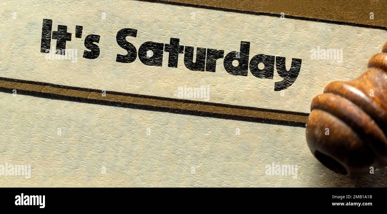 It's Saturday words the chapter heading title at the start of page ...