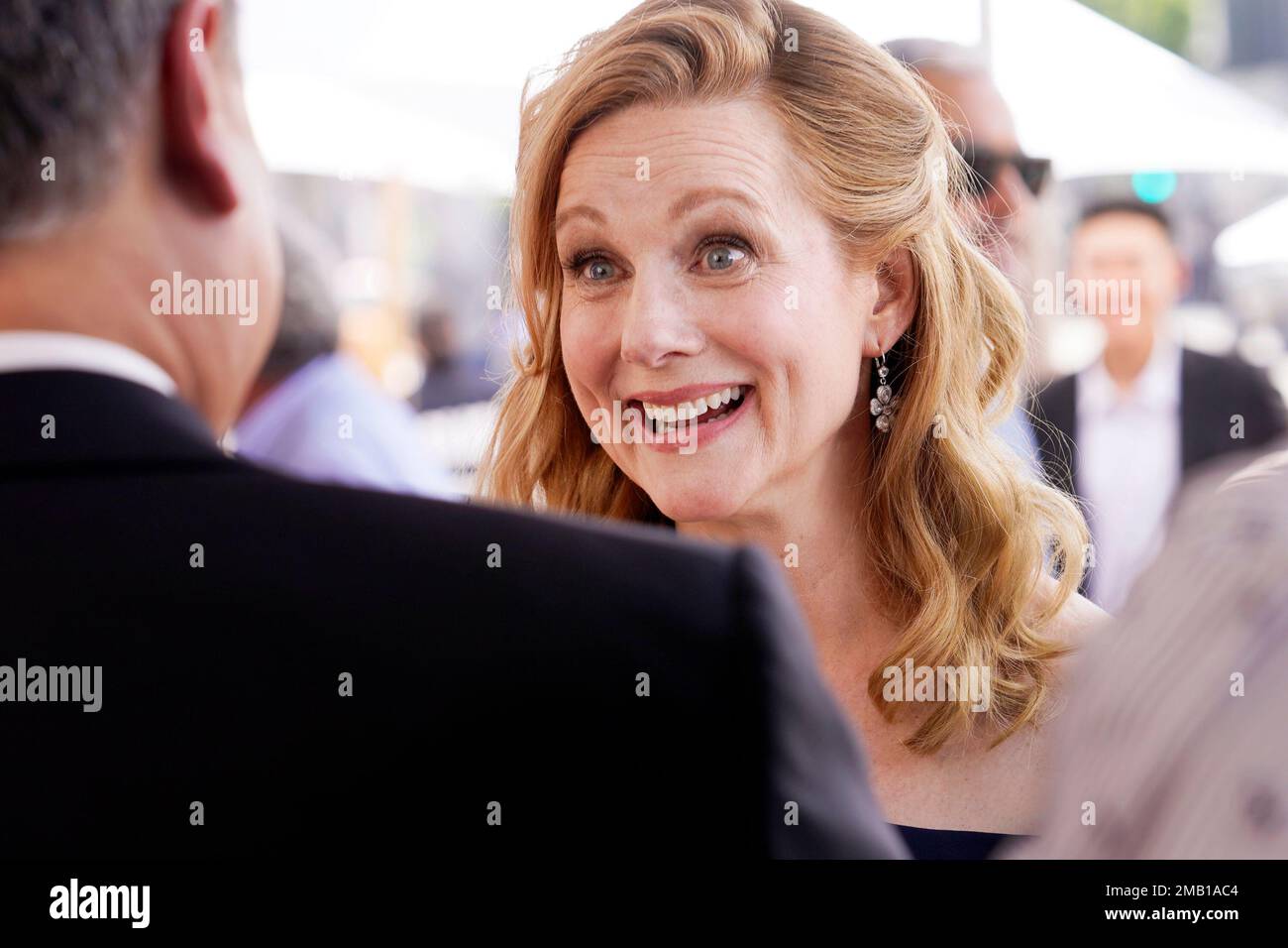 Actor Laura Linney smiles as she is honored during a ceremony with a ...