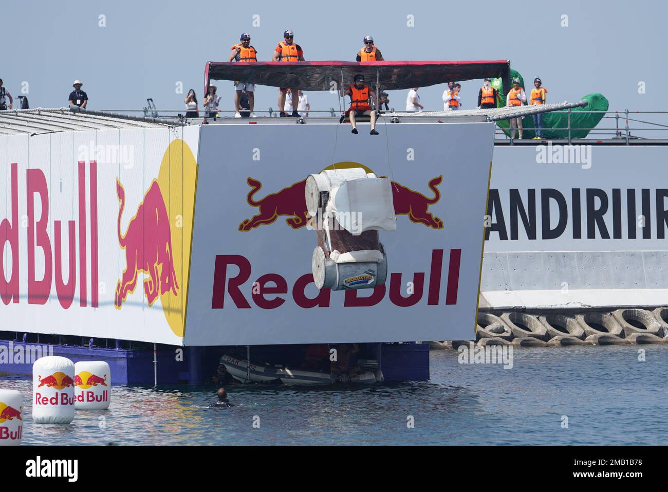 ISTANBUL, TURKIYE - AUGUST 14, 2022: Competitor performs a flight with ...