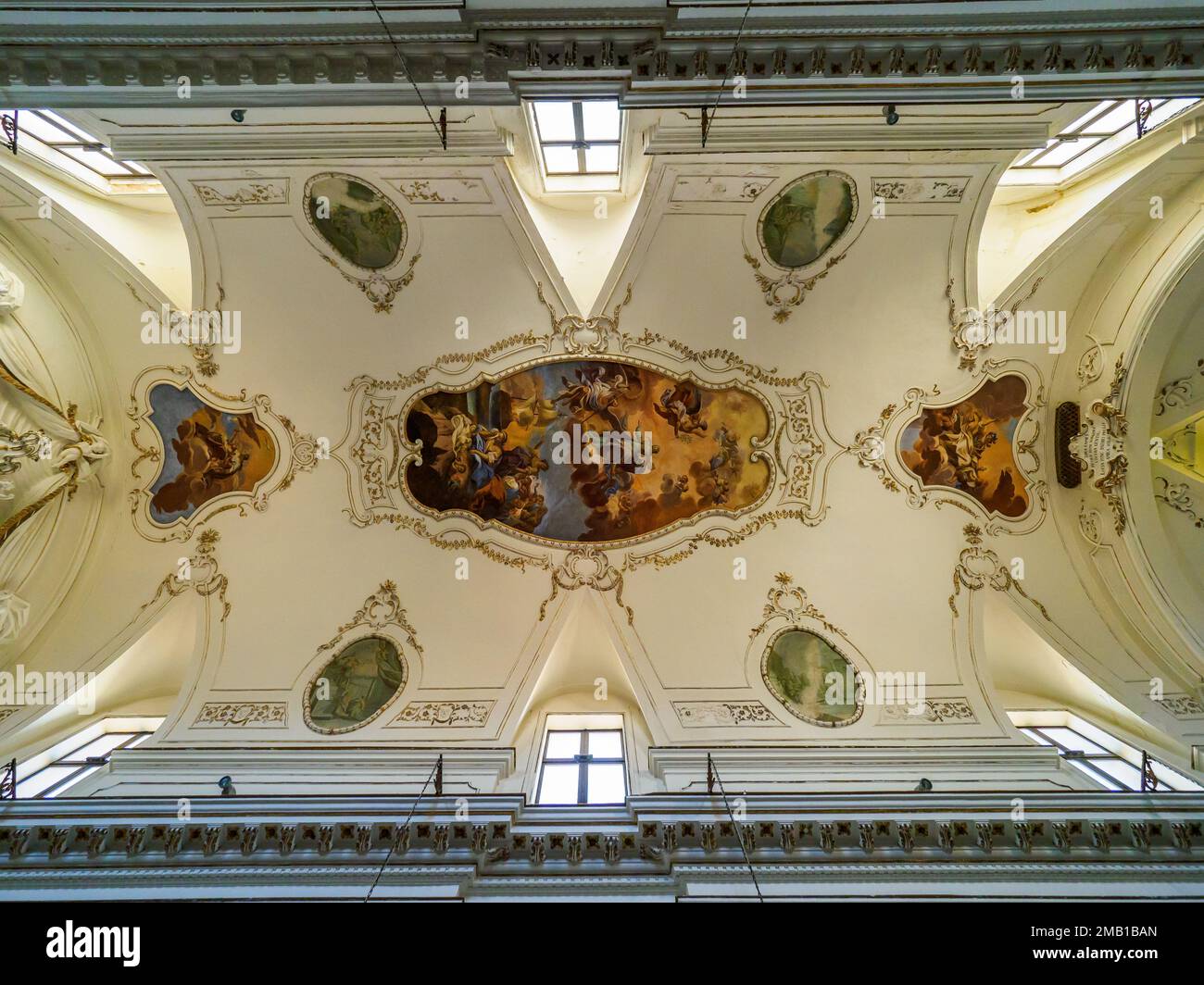 Ceiling of the church Santa Lucia alla Badia - Syracuse, Sicily, Italy ...