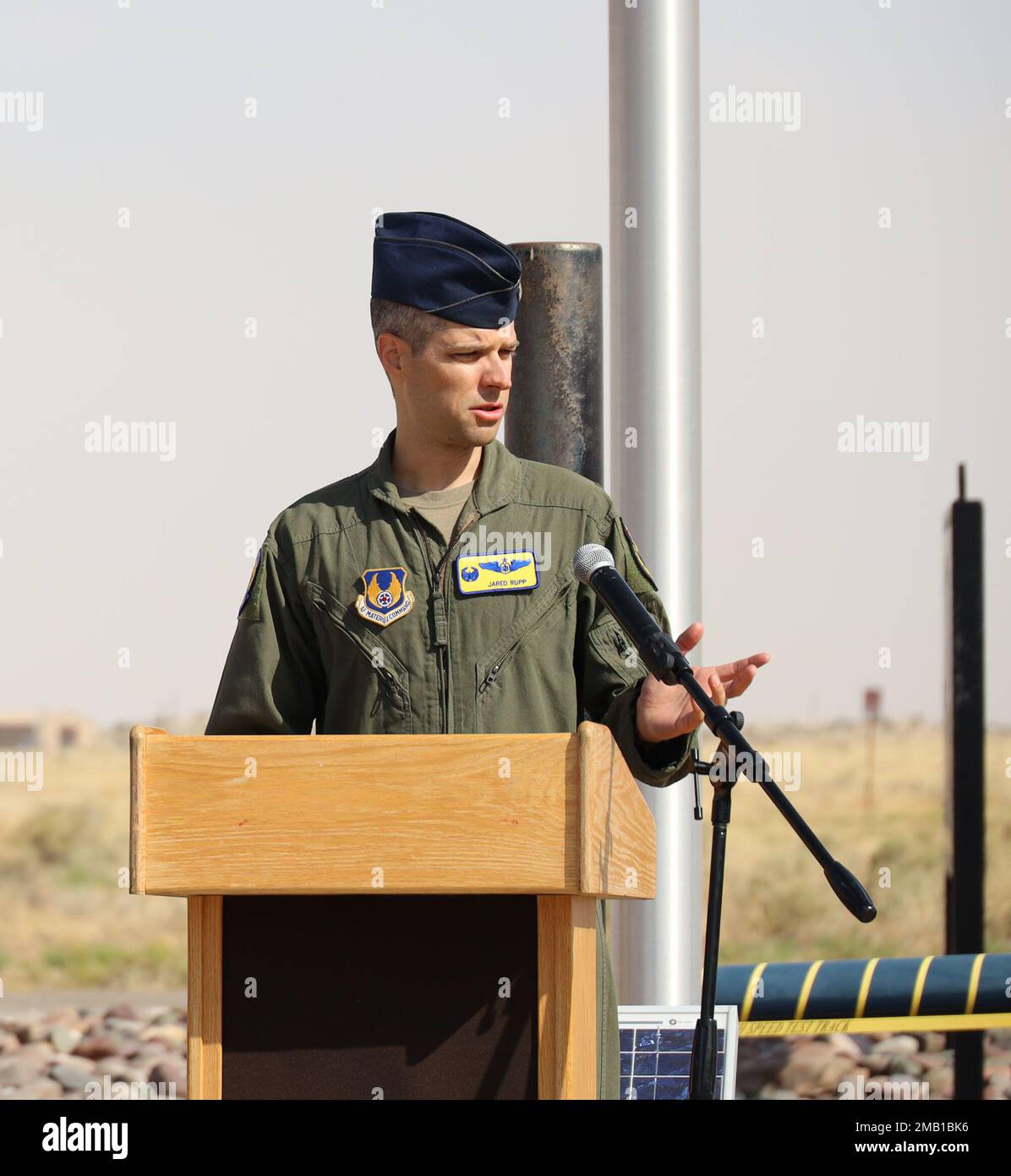Lt. Col. Jared Rupp speaks during a Change of Command ceremony June 9 ...