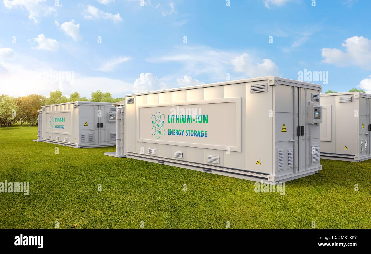3d rendering energy storage system or battery container unit with ...